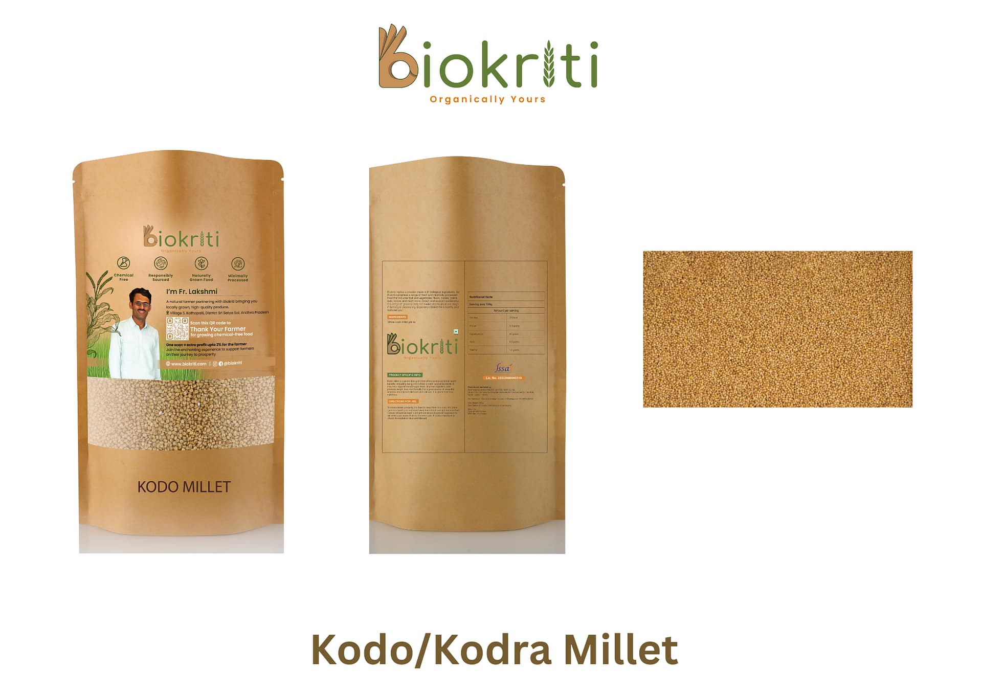 Biokriti Whole Kodo Millet (Kodra), 500g – Organic Store