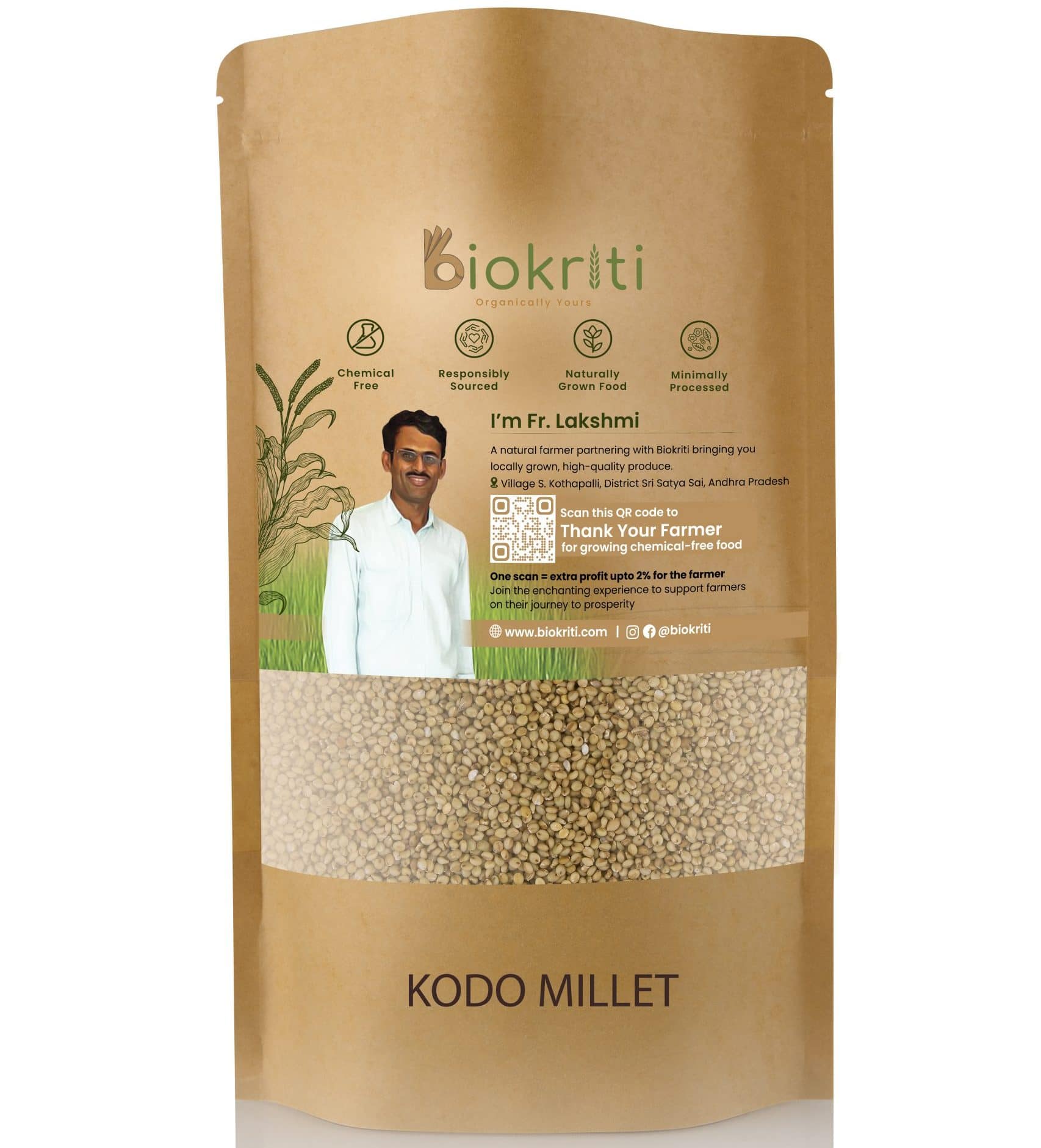 Biokriti Whole Kodo Millet (Kodra), 500g – Organic Store